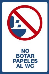 Señalética de seguridad no botar papeles wc - Signshop